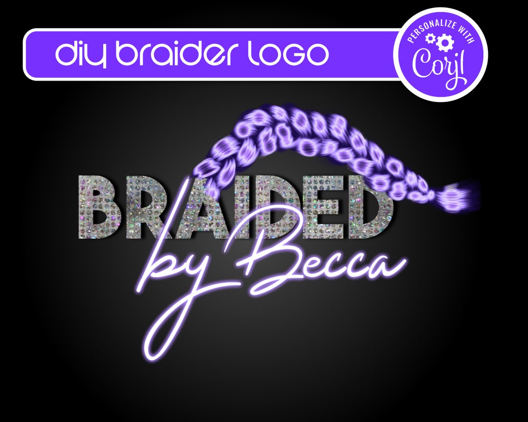 DIY Braid Logo Design, Editable Logo Template for Braiders, Braider ...