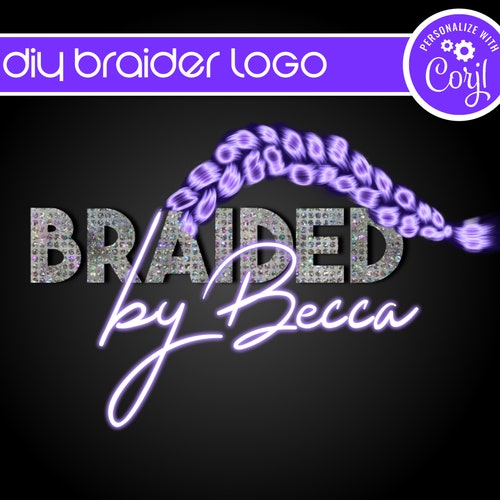DIY Braid Logo Design Editable Logo Template for Braiders - Etsy