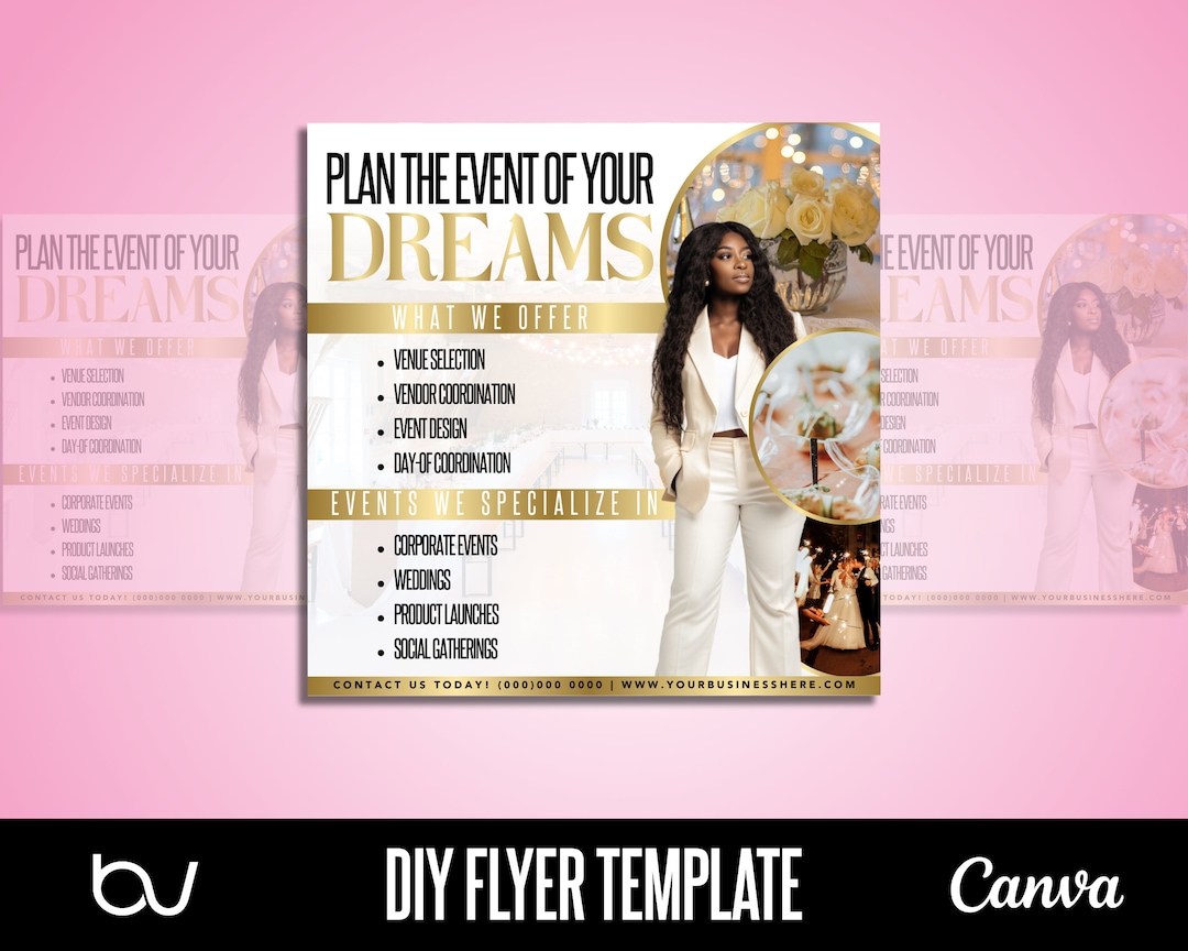DIY Event Planner Flyer, Event Planning Business Template, Wedding ...