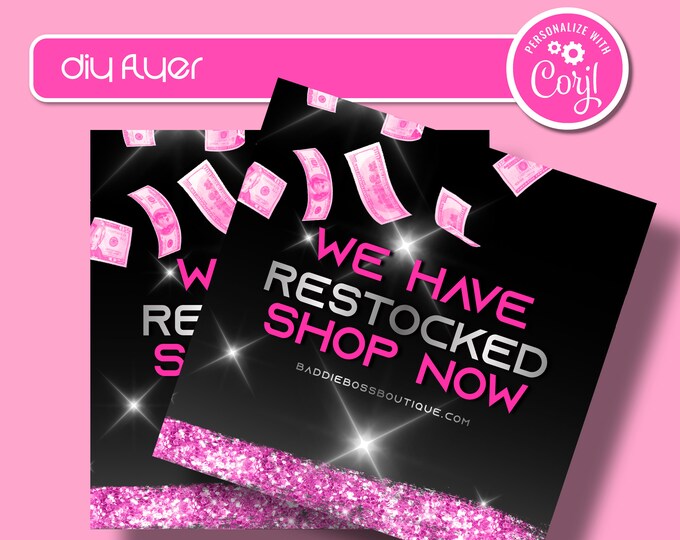 DIY Restock Boutique Flyer We've Restocked Editable - Etsy