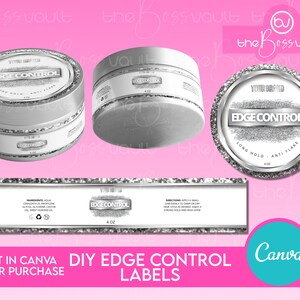 DIY Silver Glitter Edge Control Labels, Edge Control Label Template ...