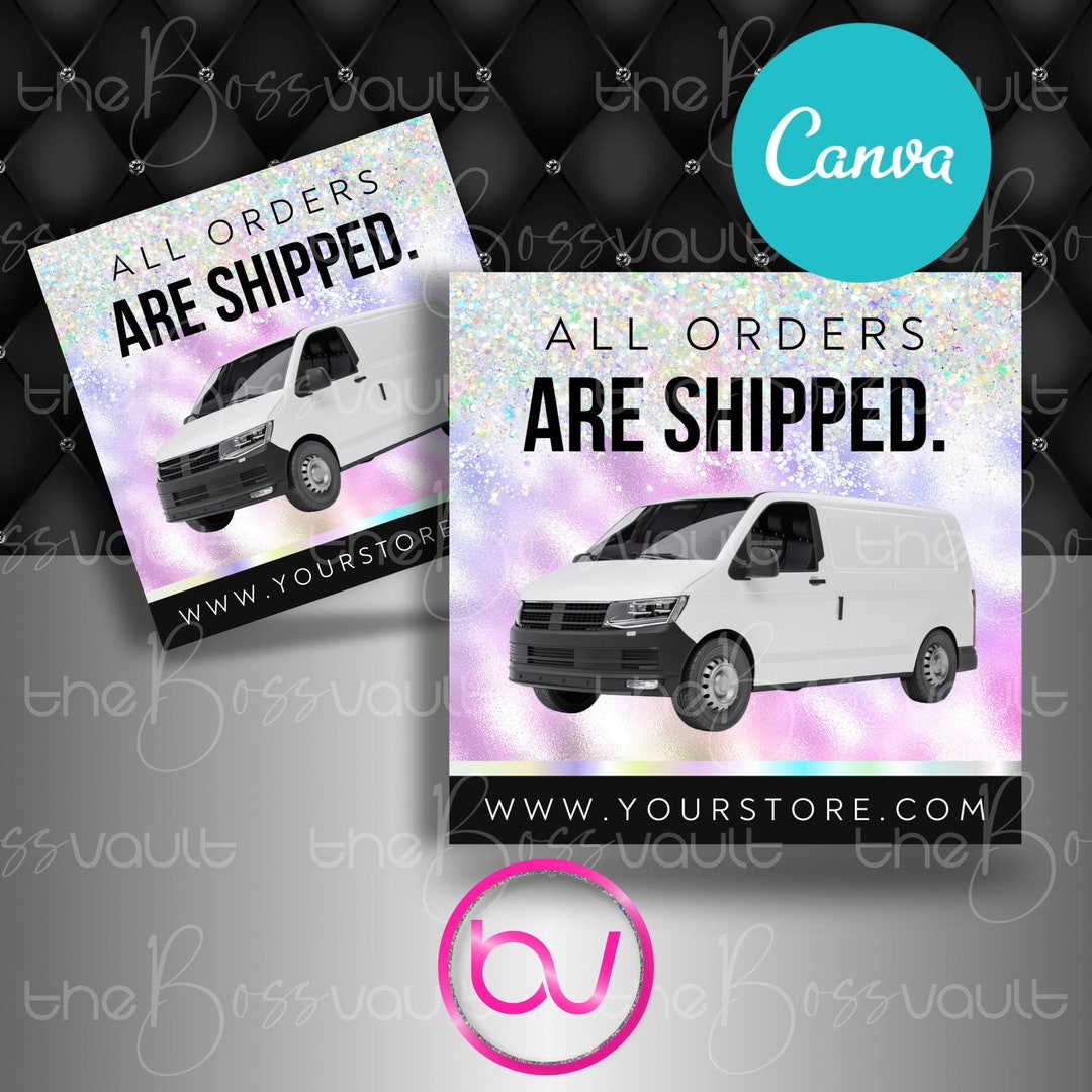 Social Media Flyer, Shipping Confirmation, Shipped Orders, Pink IG ...