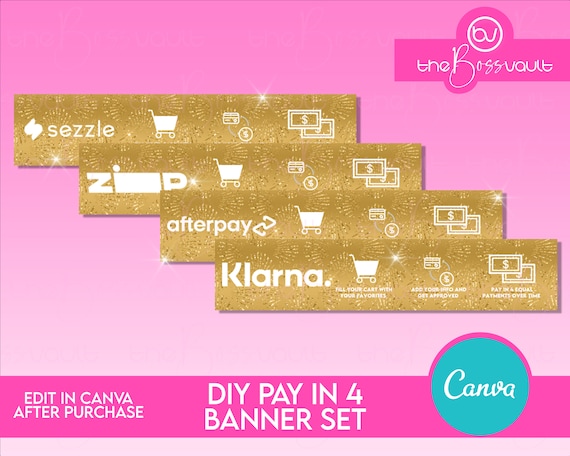 DIY Pay in 4 Payment Banners Afterpay Zippay Klarna - Etsy