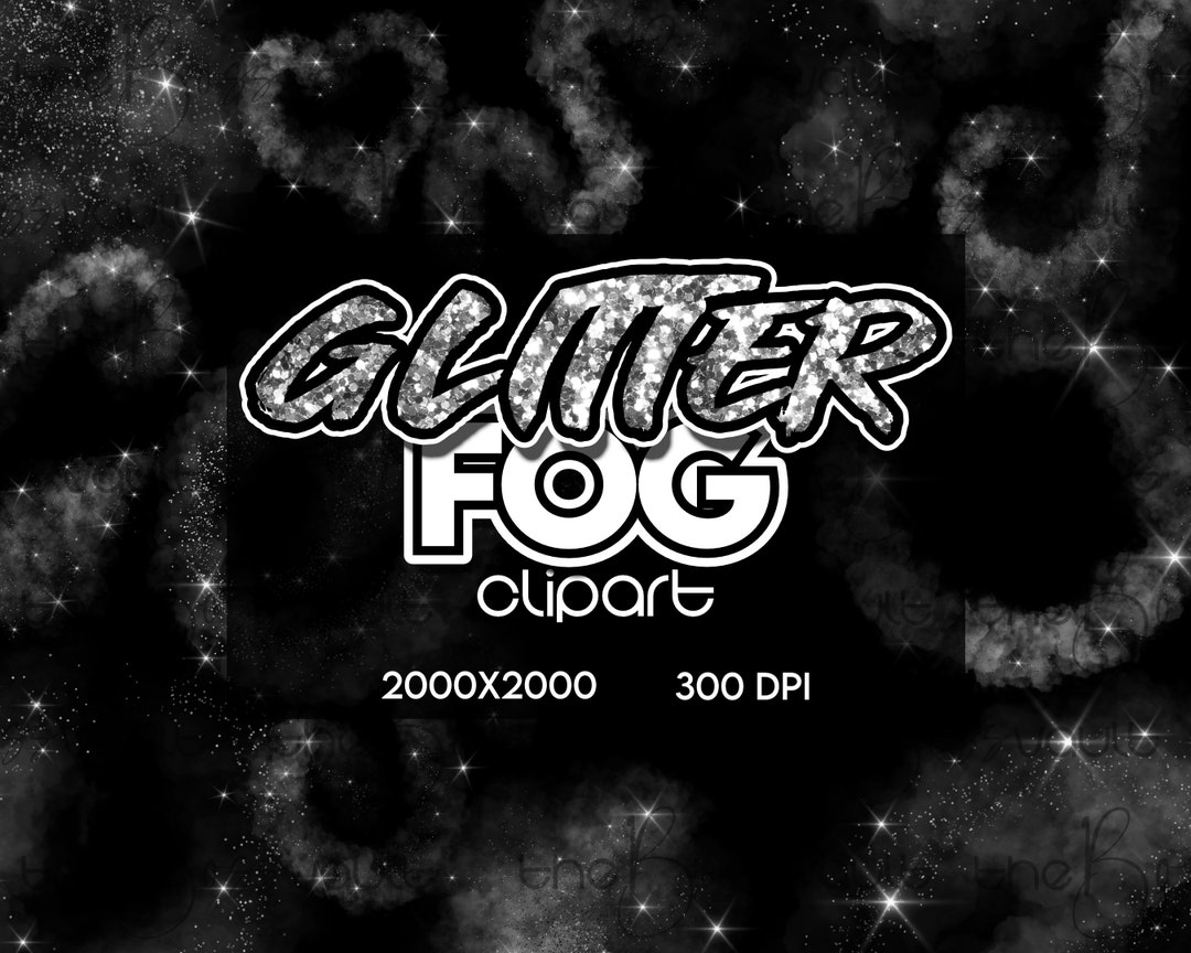 Glam Glitter Fog Clipart, Sparkly Clouds Transparent PNG Set, Silver ...