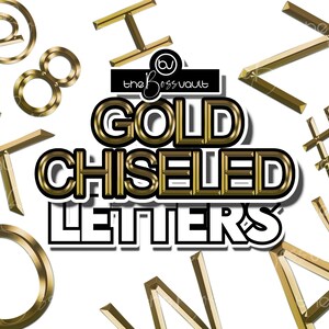 Metallic Gold Alphabet, Gold Chiseled Letters, Gold Text Effects ...