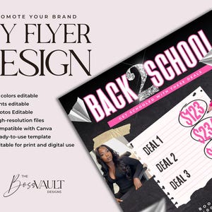 DIY Back to School Promo Flyer, Hair Sale Promotion Flyer, Summer Flyer ...