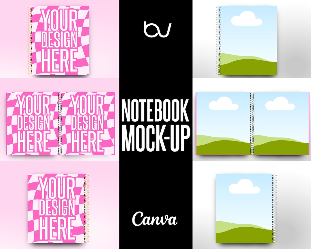 Notebook Mockup, DIY Canva Notebook Mock-up, Planner Mock-up, Canva ...
