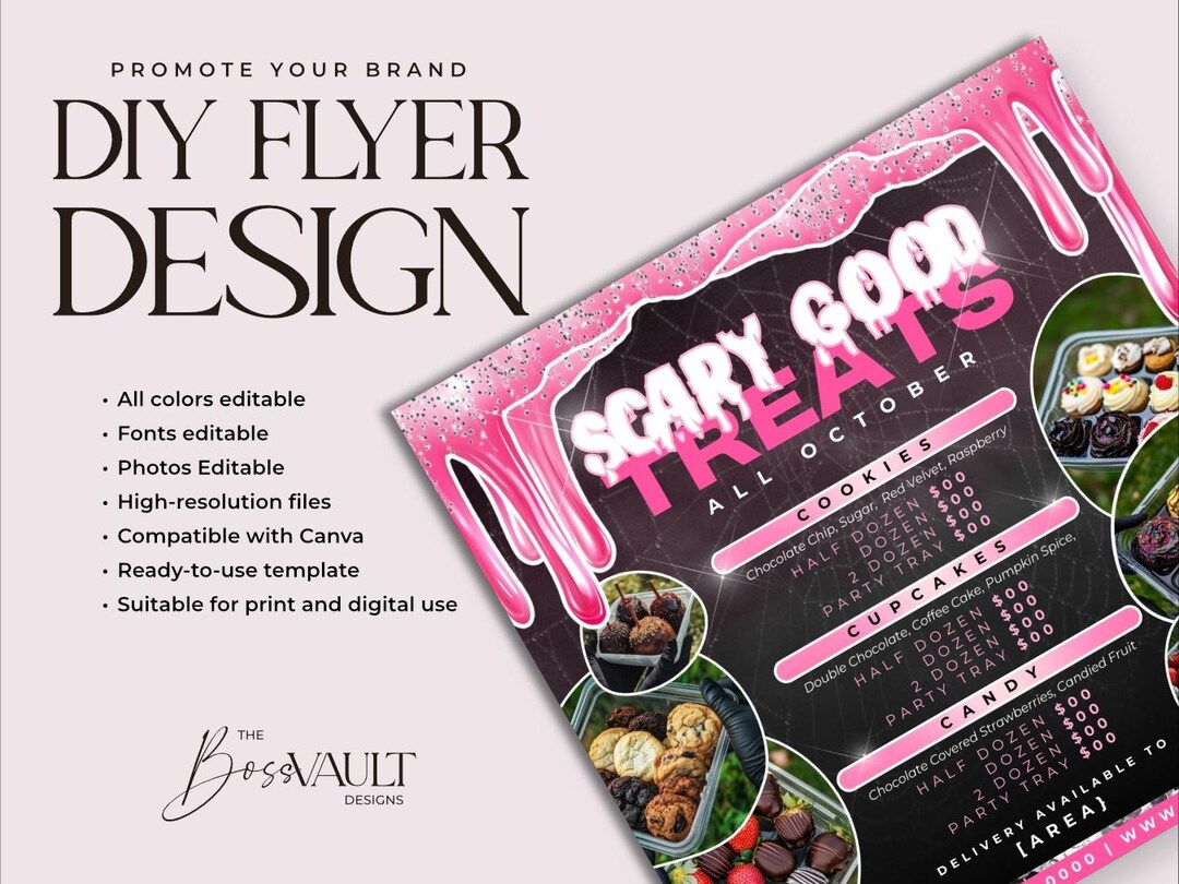 Halloween Treat Flyer Design: Candy Business Template (canva) - Etsy