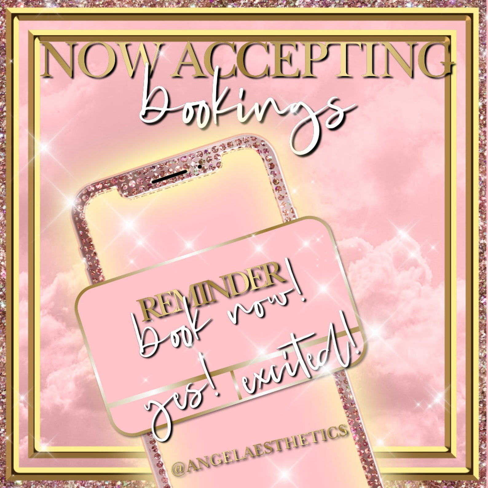 DIY Open Booking Flyer Editable Promo Flyer Template Pink - Etsy