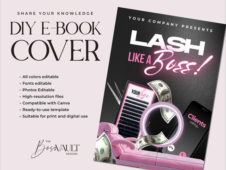DIY Lash Guide Cover Design, Learn to Lash Ebook Cover Template ...