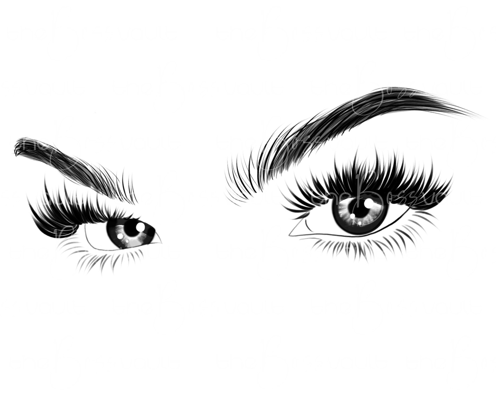 Lash Clipart PNG 1 Piece Hand Drawn Lash Technician Extensions - Etsy
