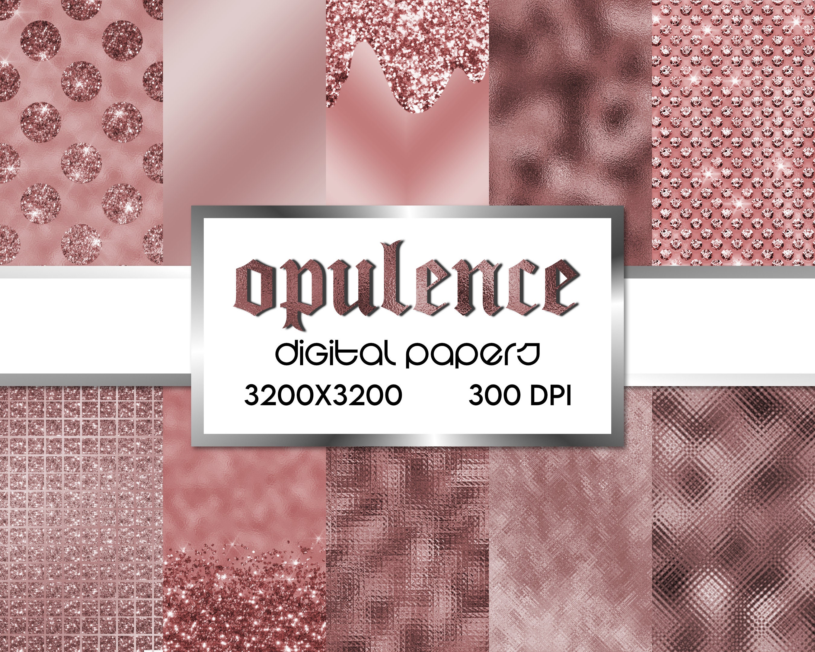 Rose Gold Glitter Digital Papers Gold Foil Digital Texture | Etsy