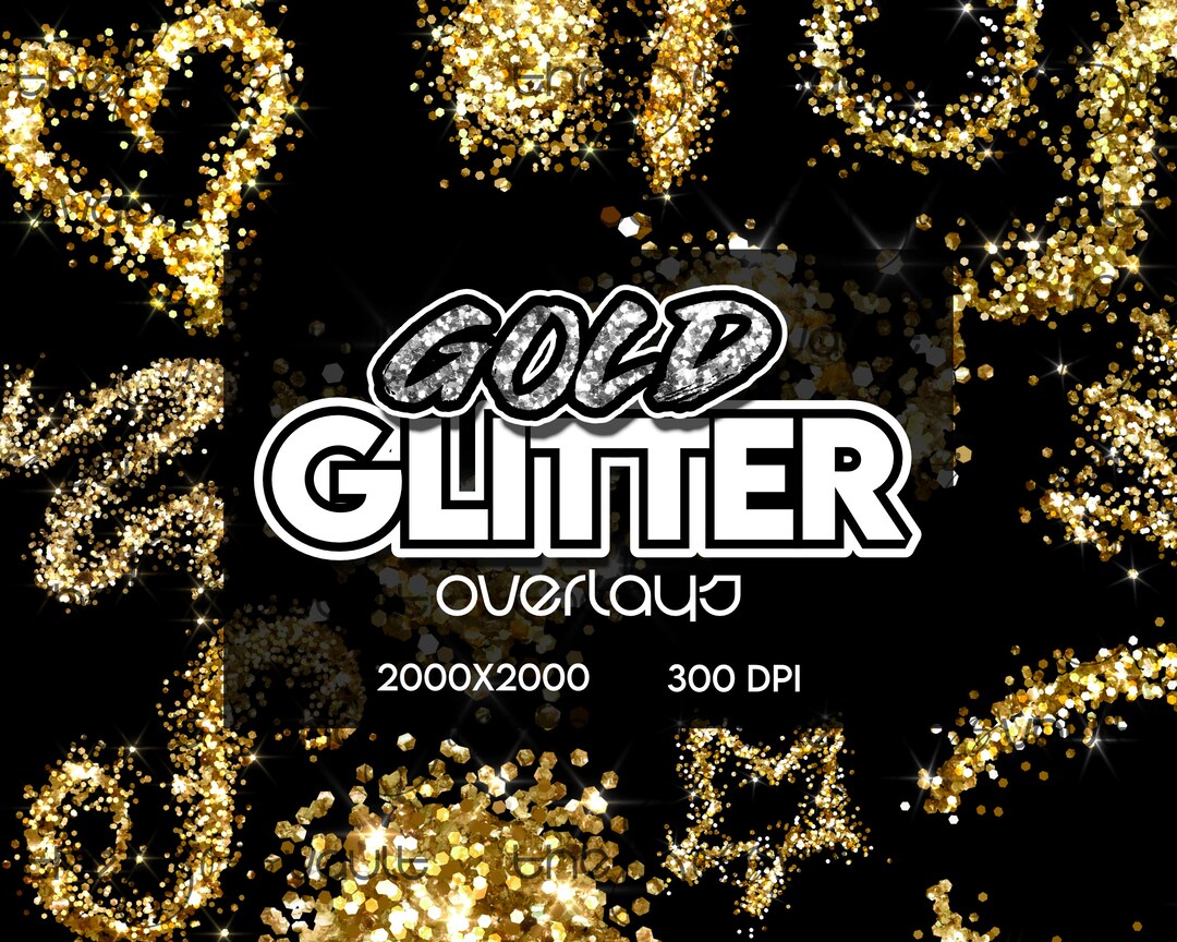 Gold Glitter Overlays, Gold Loose Glitter Clipart, Gold Glitter PNG ...