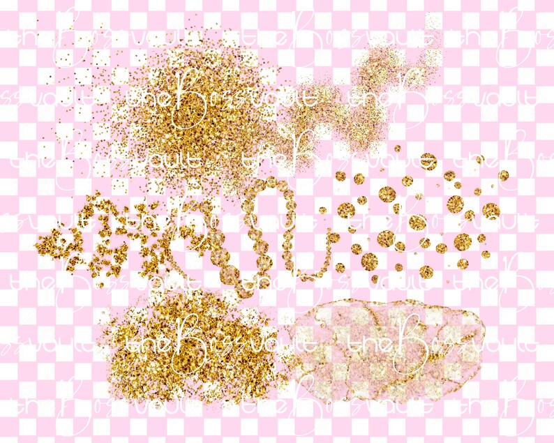 Glam Gold Glitter Clipart Overlays Instant Download Metallic - Etsy