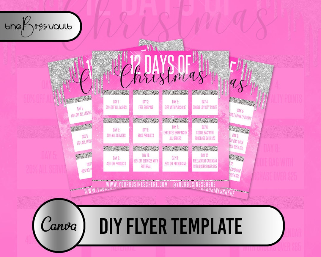 12 Days of Christmas Sale Flyer Template - Canva Editable, Holiday ...