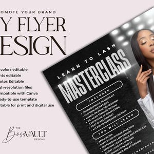 DIY Lash Class Flyer Design, Black and White Lash Class Promo Flyer ...