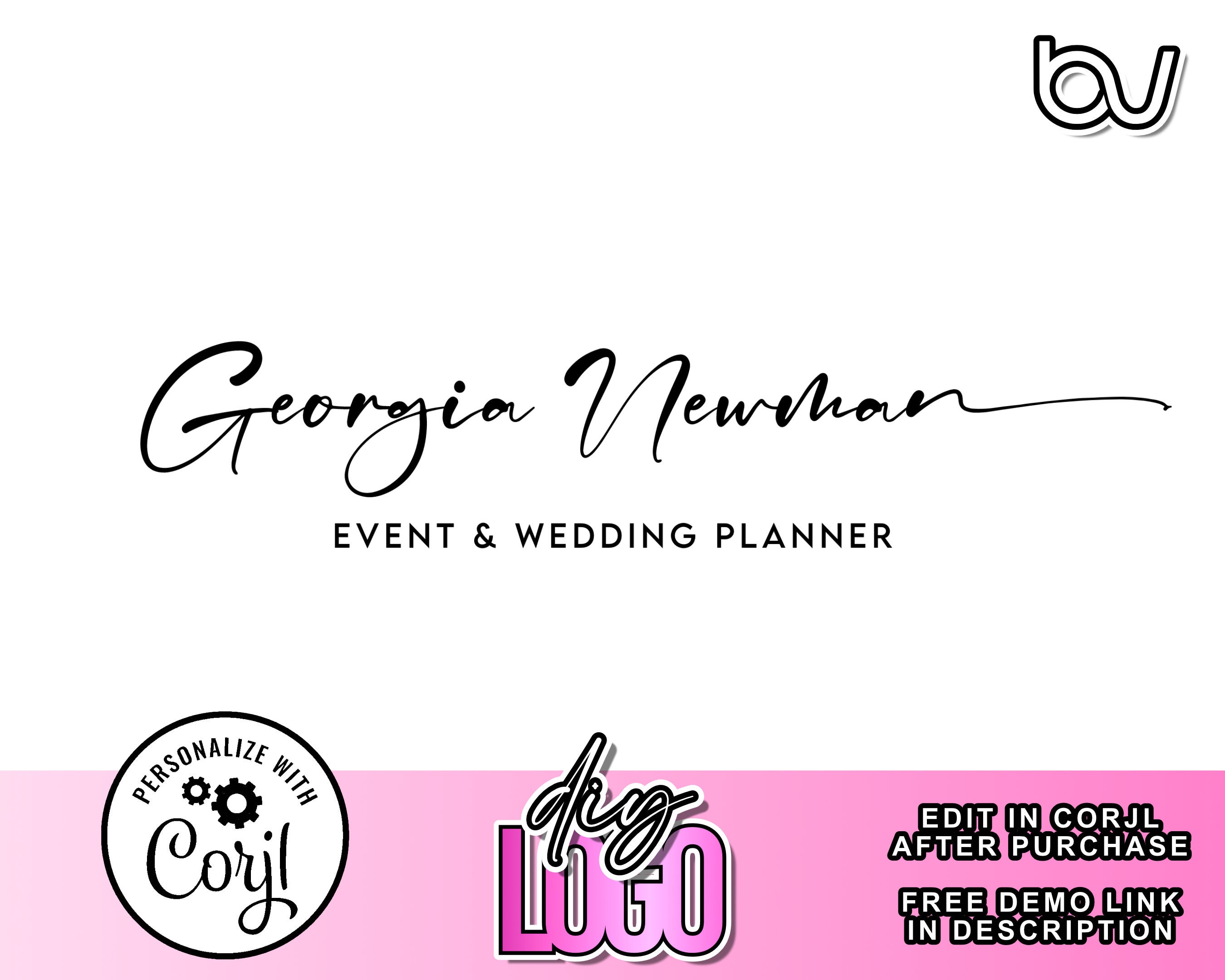 DIY Cursive Logo Design Minimalist Logo Template - Etsy