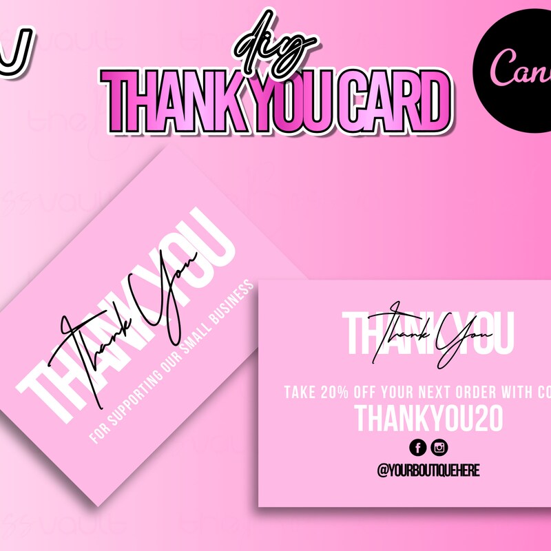 Diy Thank You Card - Etsy
