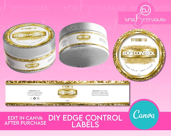 DIY Edge Control Label Edge Control Label Set Hair Product | Etsy