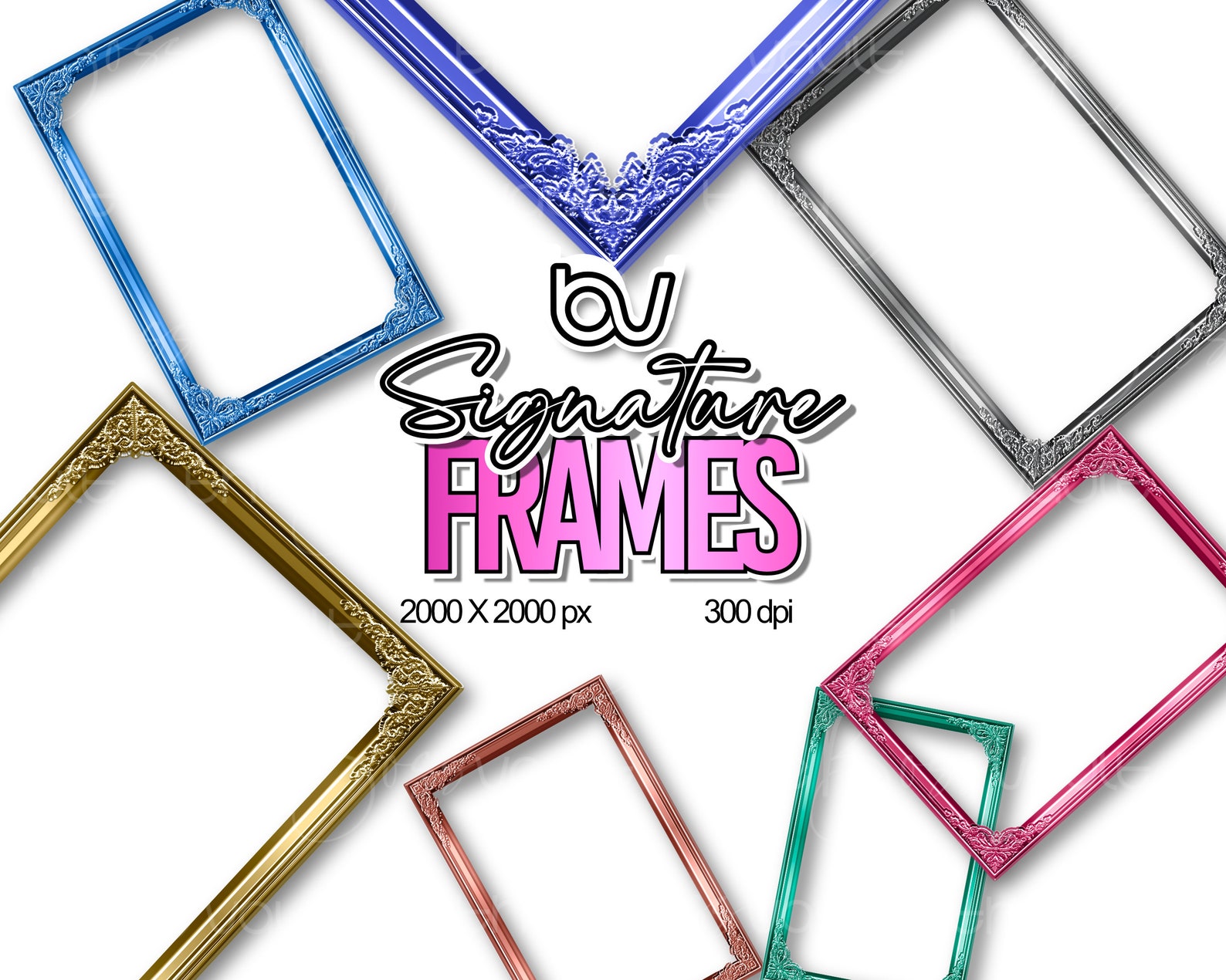 Frame Clipart Picture Frame Clipart Artistic Frame Clip Art - Etsy