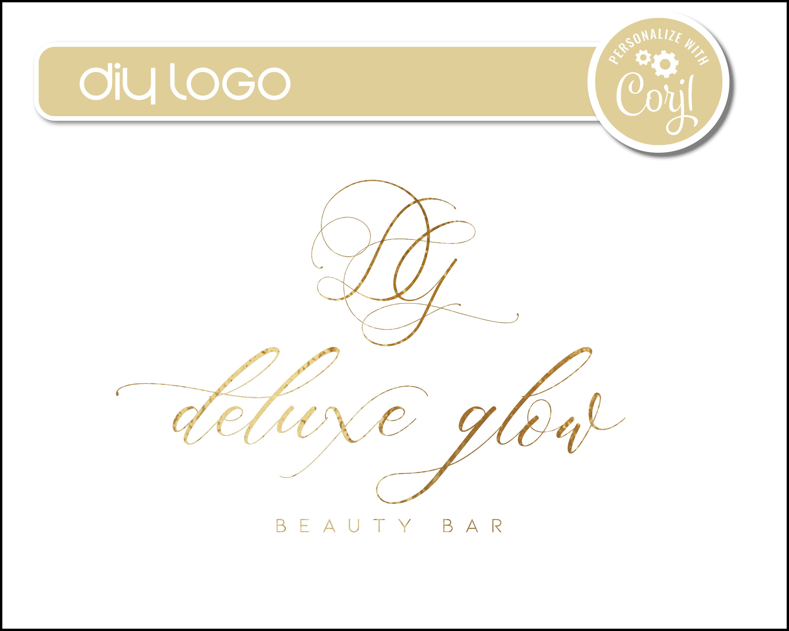 DIY Gold Beauty Logo Editable Customizable Gold Metal - Etsy