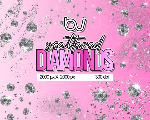 Scattered Diamond Clipart Diamond Overlays Diamond - Etsy