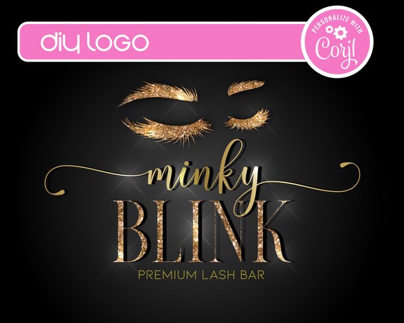 DIY Gold Lash Logo Template Editable Customizable Mink Lash - Etsy