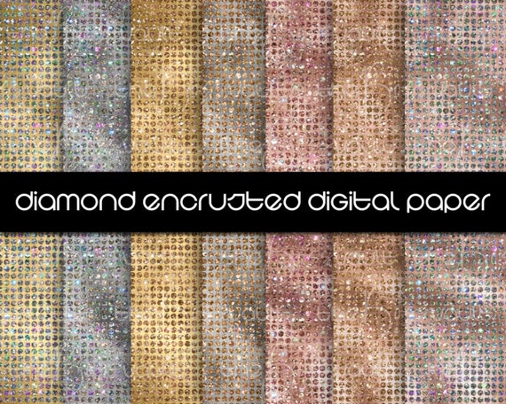 Diamond Digital Papers Glitter Textures Rose Gold Silver - Etsy