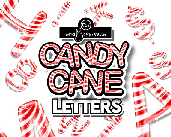 Candy Cane Letters Christmas Alphabet Holiday Text - Etsy
