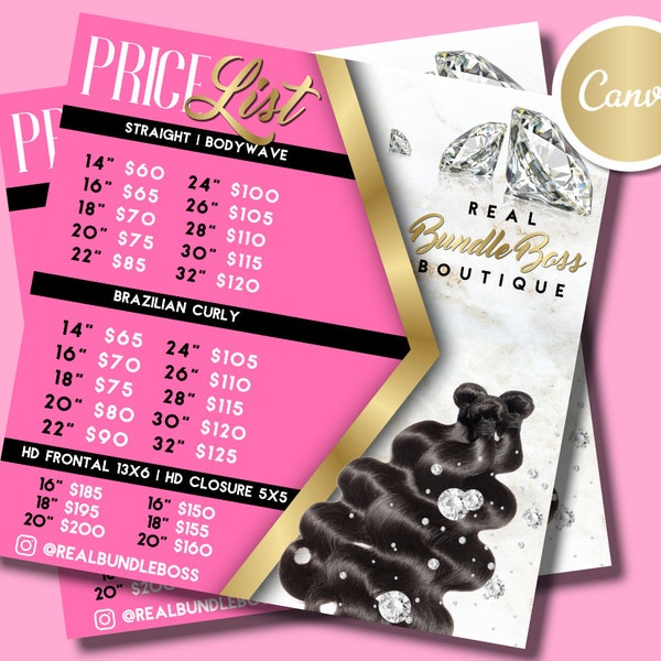 Pricelist Template - Etsy