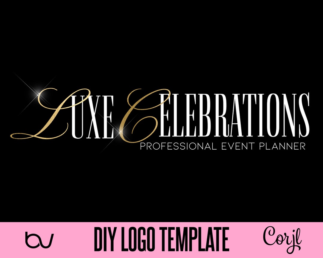 DIY Luxury Logo Design, Glam Logo Design, Business Logo Template, Gold ...