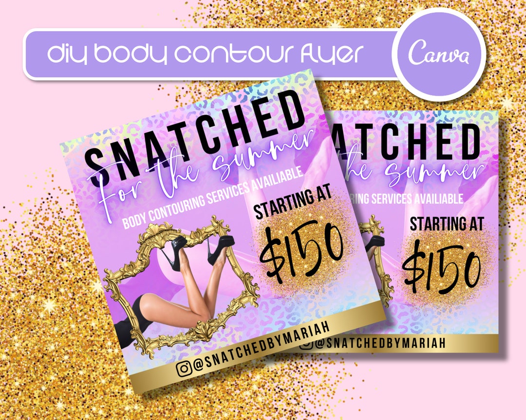 DIY Body Contouring Flyer, Instant Download Body Sculpting Flyer ...