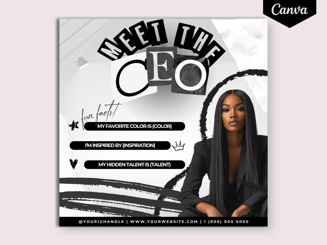 Meet the CEO Flyer: Fun Facts Canva Template (digital Download) - Etsy