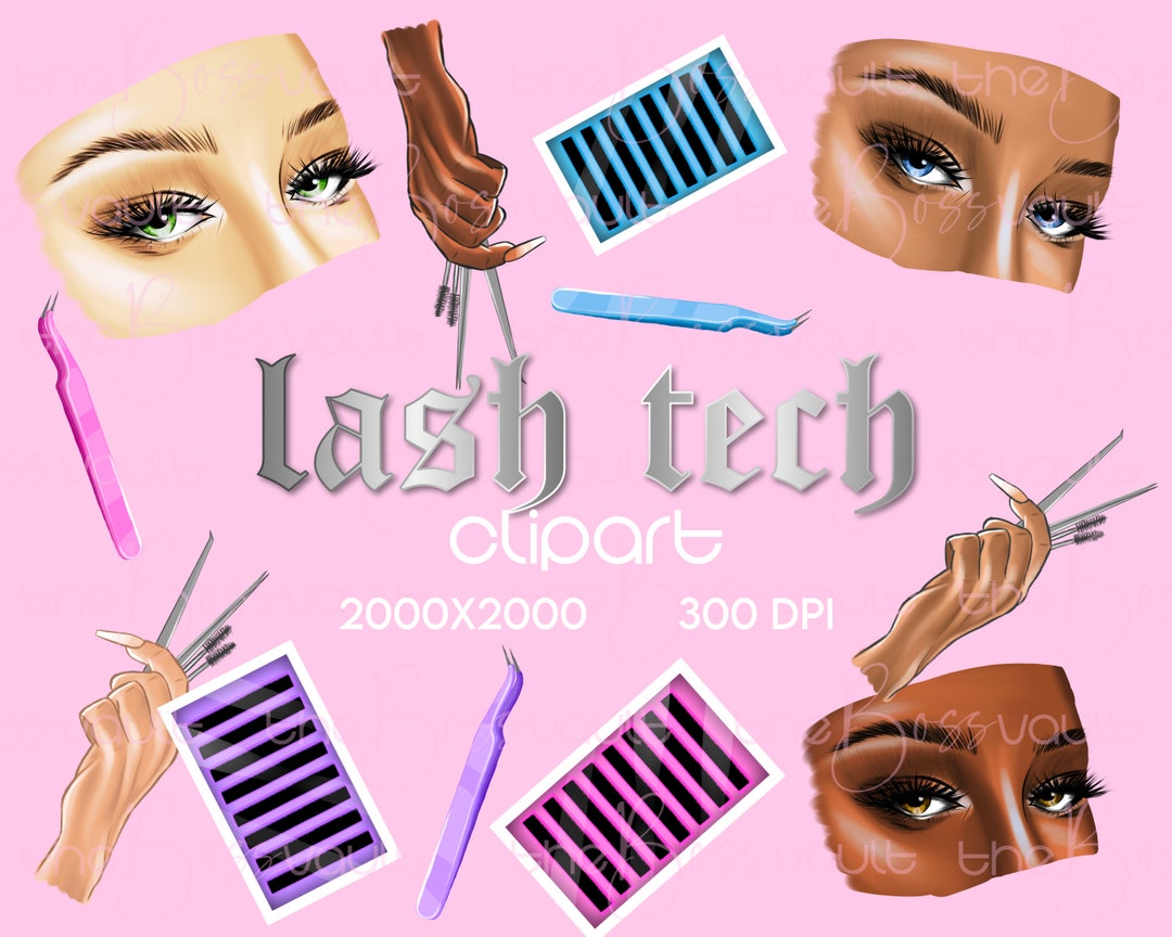 Lash Technician Clipart, Lash Tech PNG, Lash Extension Clipart Set ...
