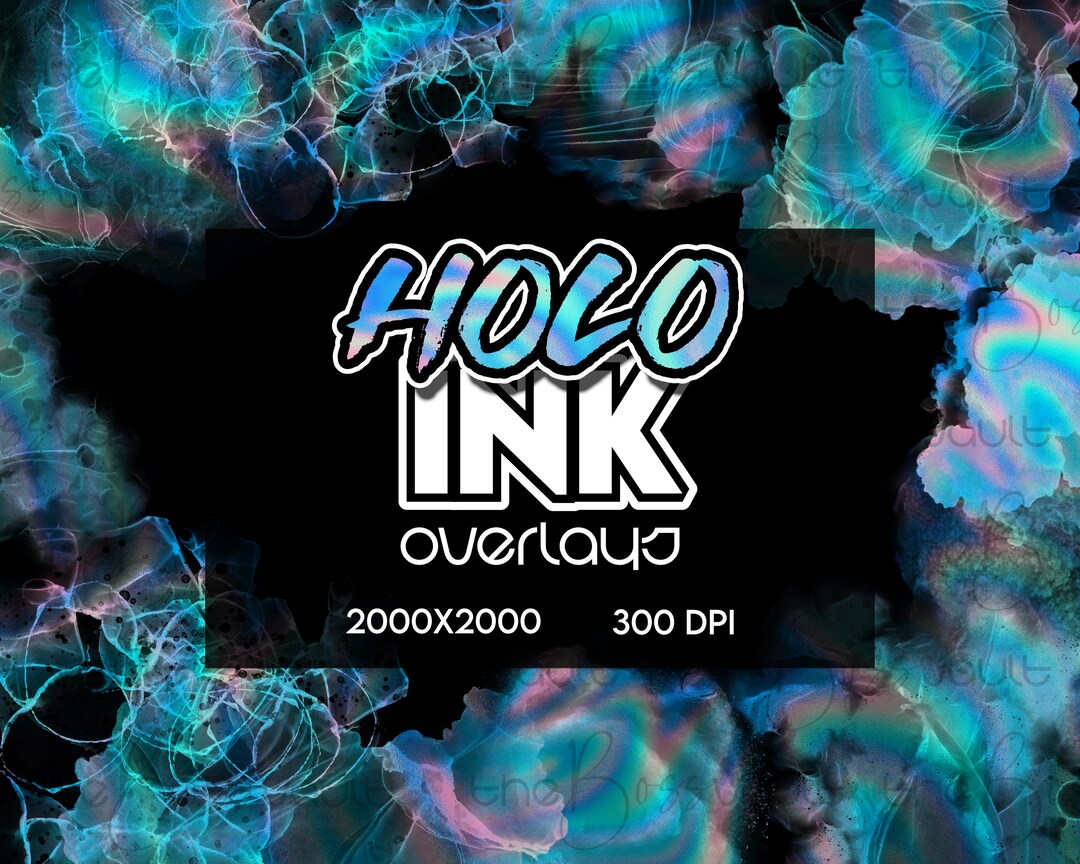 Holographic Ink Overlays, Iridescent Alcohol Ink Clipart, Graphic ...
