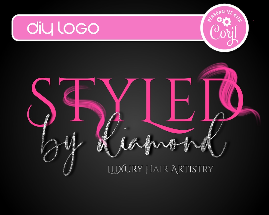 DIY Pink Hair Logo, Editable Customizable Logo Design Template for Hair ...