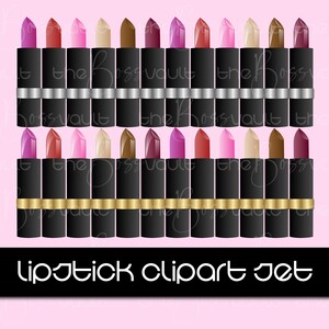 Lipstick Clip Art Set, Lipstick PNG Bundle, Makeup Clipart, Cosmetics ...
