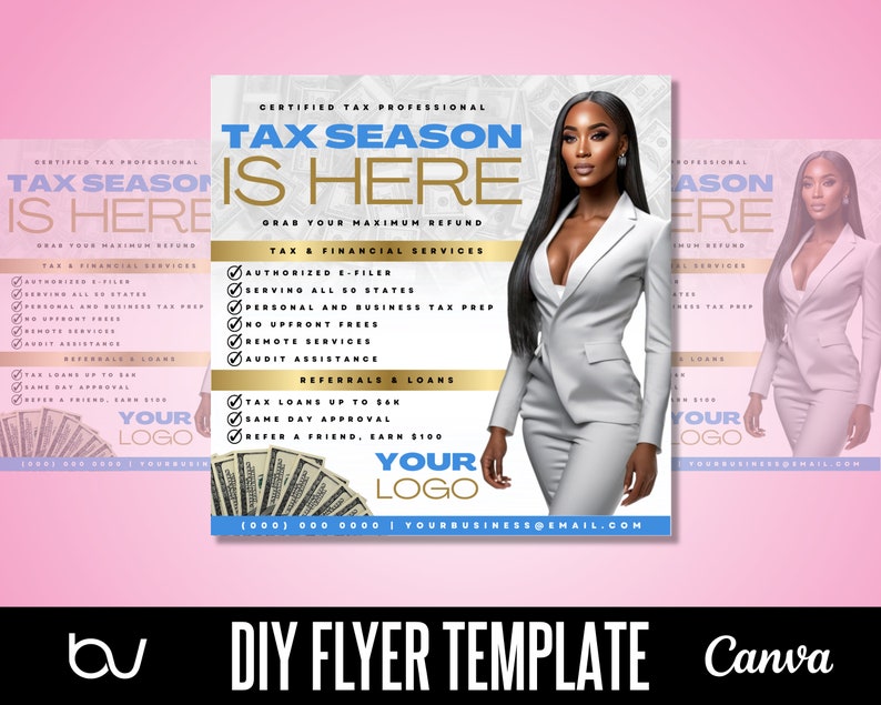 DIY Tax Prep Flyer, Tax Preparation Flyer, Tax Season Flyer, Tax ...