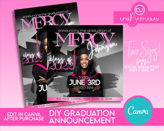 DIY Graduation Announcement Graduation Invite Template | Etsy