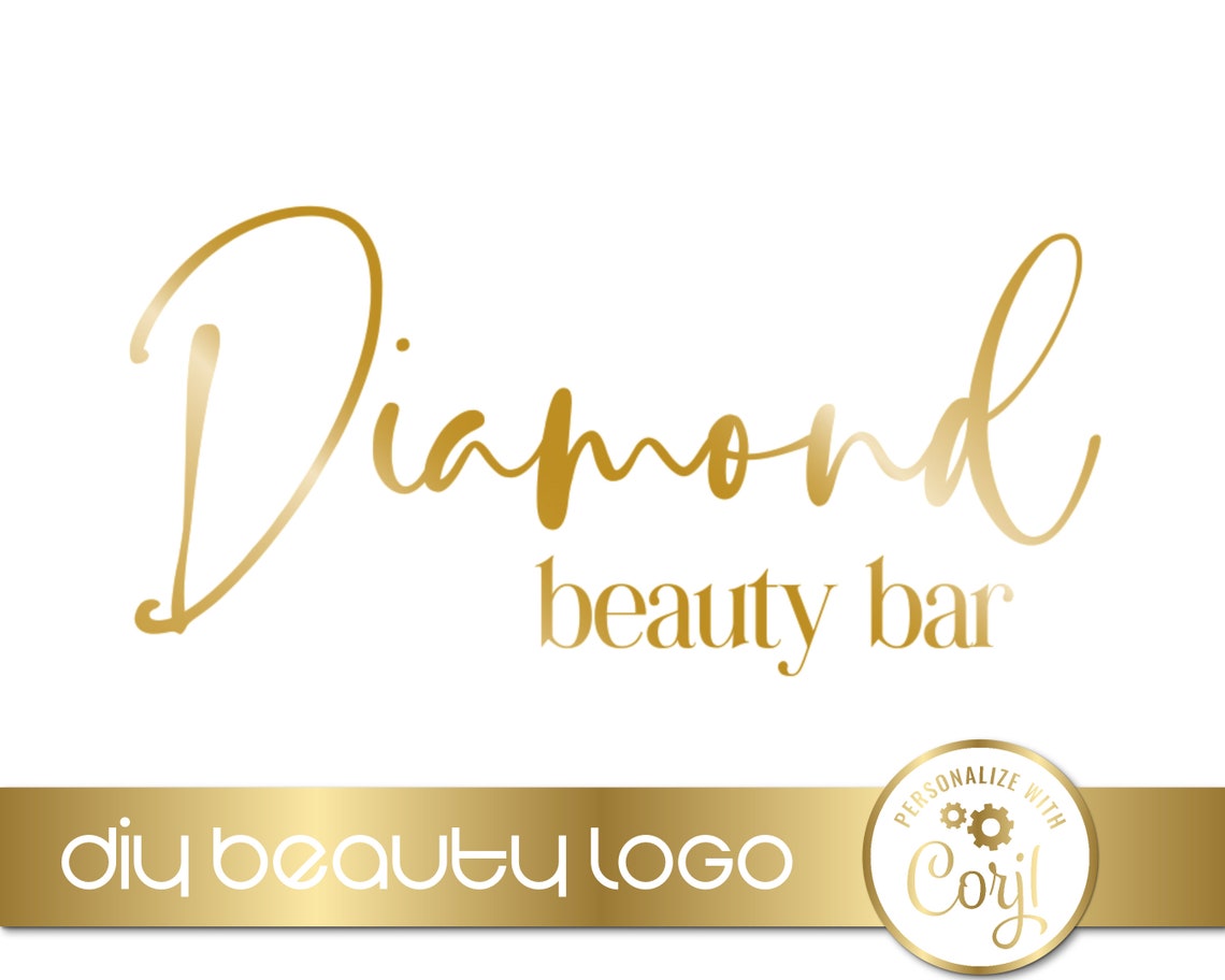 DIY Gold Signature Logo Minimal Editable Cursive Logo Beauty | Etsy