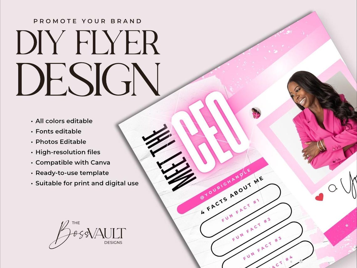 Meet the CEO Flyer: Fun Facts Social Media Template (canva Editable) - Etsy