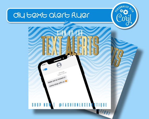 Text Alert Promotion Flyer Sale Flyer Boutique Advertising | Etsy