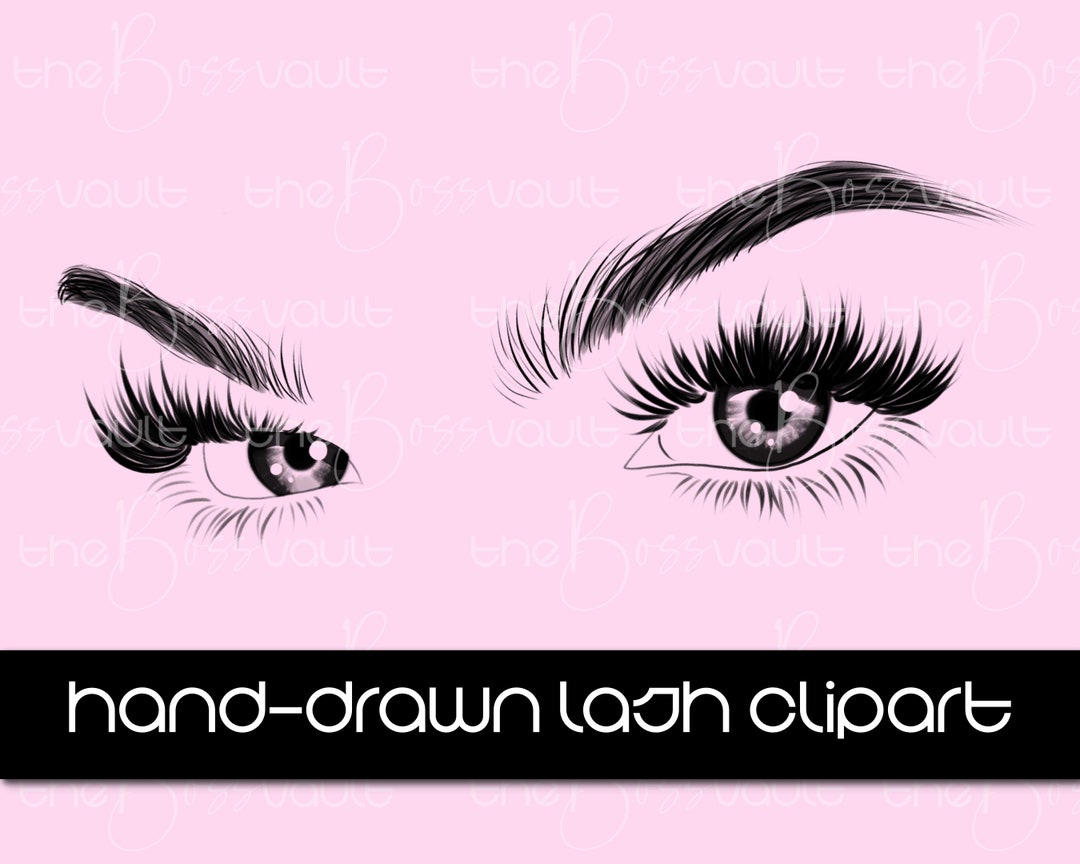 Lash Clipart PNG 1 Piece Hand Drawn Lash Technician Extensions Eye ...