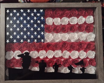 American Flag Shadow Box - Etsy