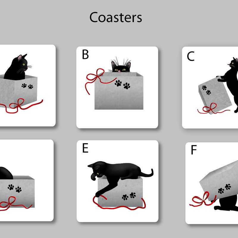 Cat Coasters - Etsy