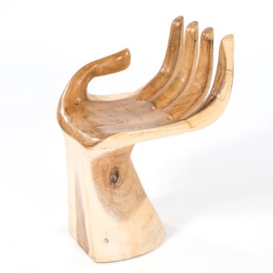 Rustic Hand Chair Seat 4 Bent Fingers Solid Suar Wood Indoor Outdoor ...