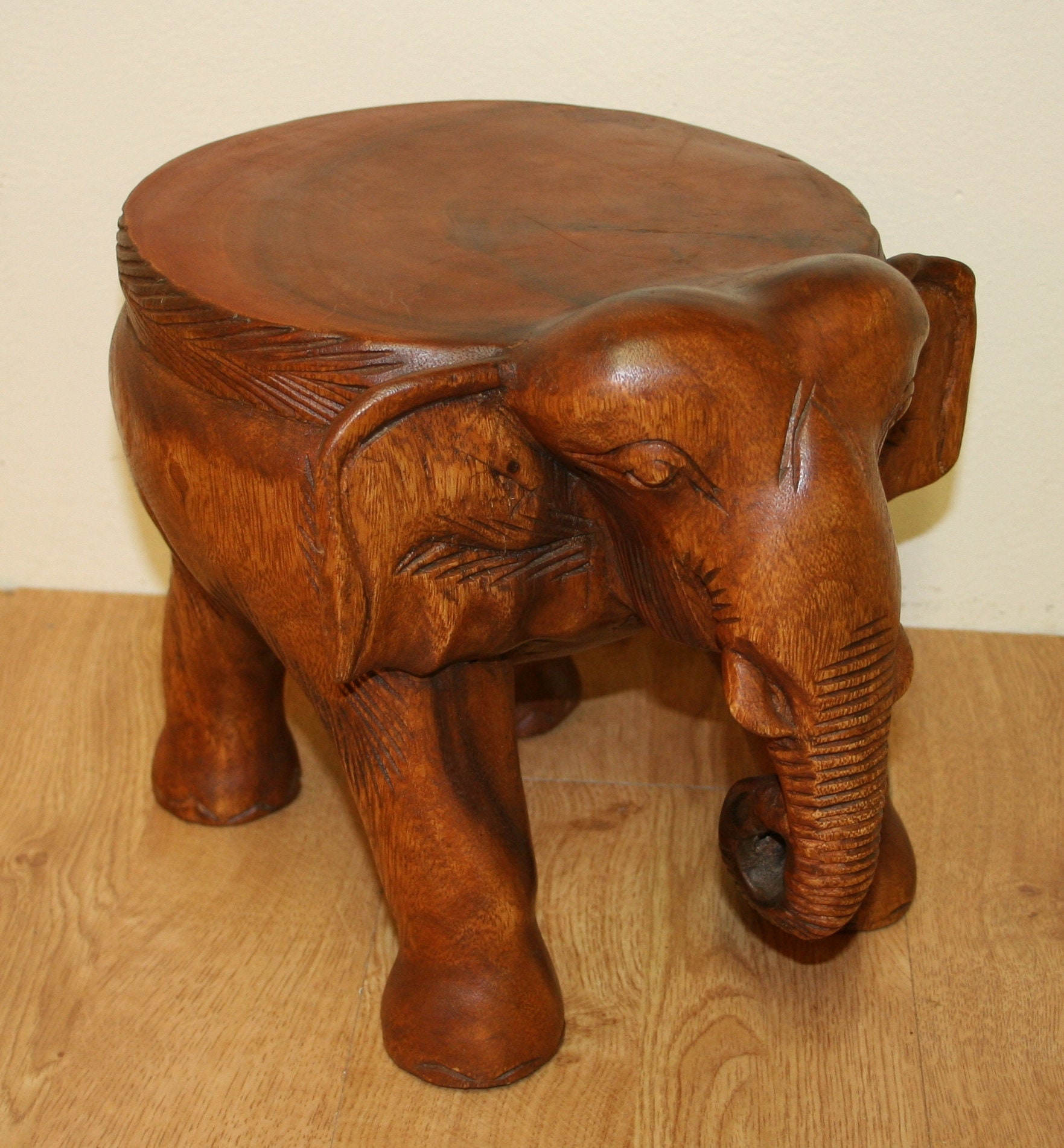 Flat Top Elephant Table Solid Rustic Wooden Table Seat Stool | Etsy UK