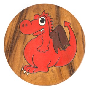 Child's Kids Children Rustic Wooden Red Dragon Stool - FU-549-RD - Etsy UK
