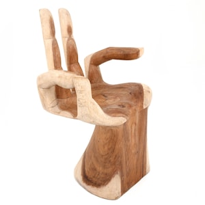 Rustic Hand Chair Seat 2 Finger Support Solid Suar Wood Indoor Outdoor ...