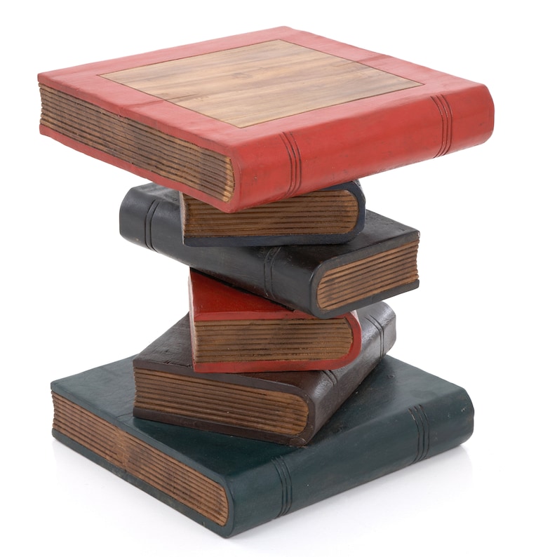 Book Stack Table Rustic Wooden Solid Book Stack Side Table - Etsy UK